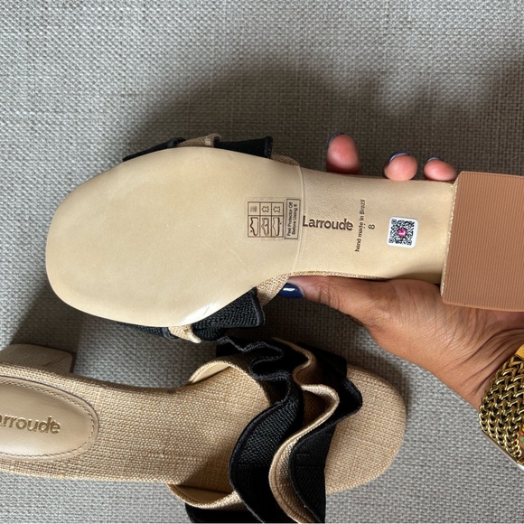 Larroude | Shoes | Nwt Larroud Brigitte Ruffle Mule In Beige And Black ...